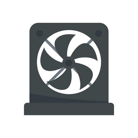 Pc 케이스 팬 아이콘 흰색 배경에 고립 된 Pc 케이스 팬 벡터 아이콘의 평면 그림 프리미엄 벡터