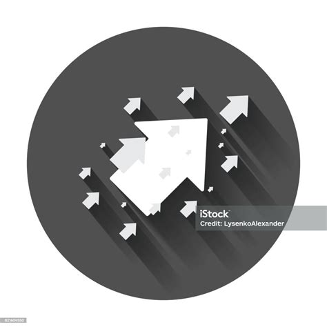 ベクトルのアイコンを矢印矢印記号図を転送します長い影と黒の丸い背景のビジネス コンセプトです Guiのベクターアート素材や画像を多数ご用意