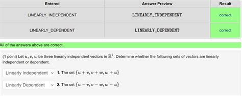 [year 1 Linear Algebra] Linear Independence R Homeworkhelp