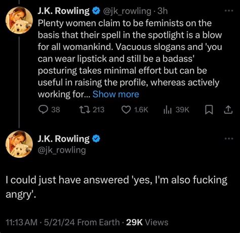 Jk Rowling Criticizes ‘vichy Feminists Who ‘betray Their Own Sex For