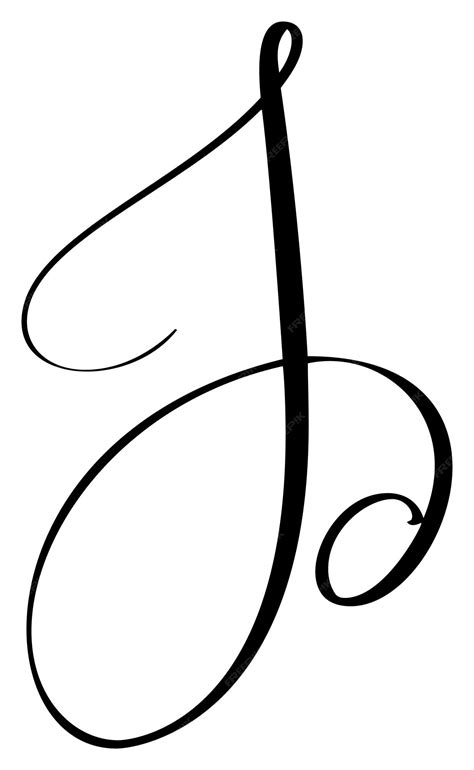 Premium Vector Hand Drawn Vector Calligraphy Letter J Script Capital