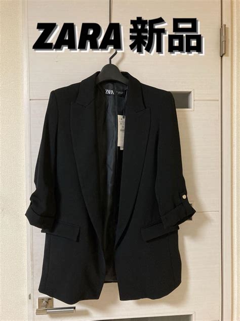Zara 金ボタンテーラードジャケット ブラック メルカリ