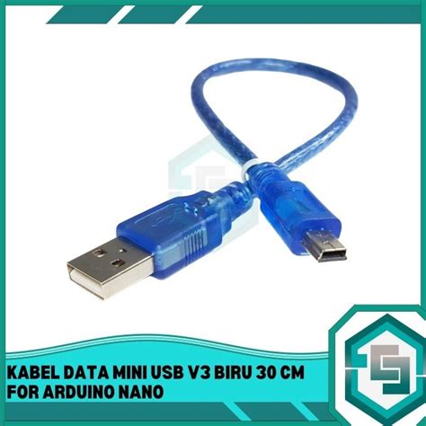 Jual Kabel Data Mini Usb V3 Biru 30 Cm For Arduino Nano Shopee Indonesia