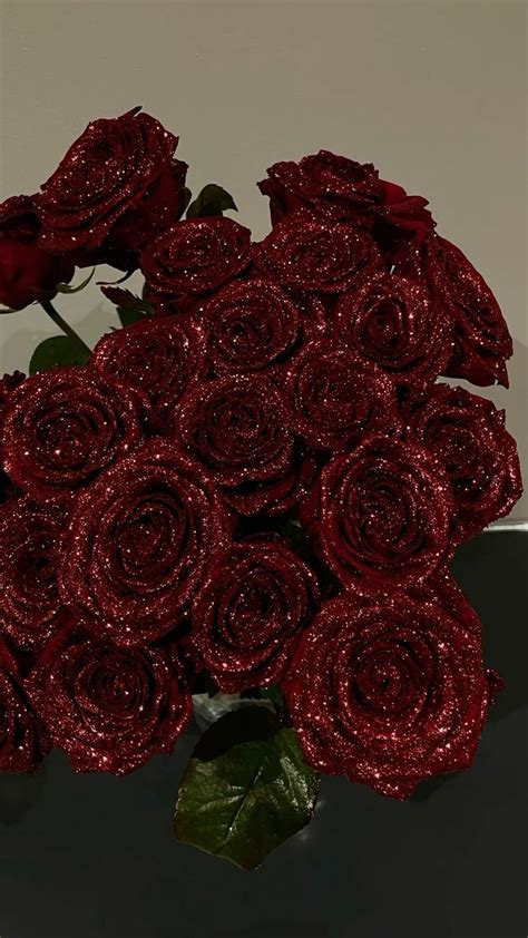 Rote Glitzer Rosen Glitter Flowers Roses Bouquet Gift Flower Gift Ideas