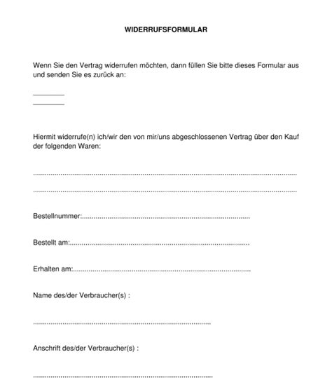 Vorlage Musterbrief Widerruf