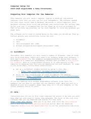 Computer Setup Pdf Computer Setup For CSIS Algorithms Data Structures Preparing Your