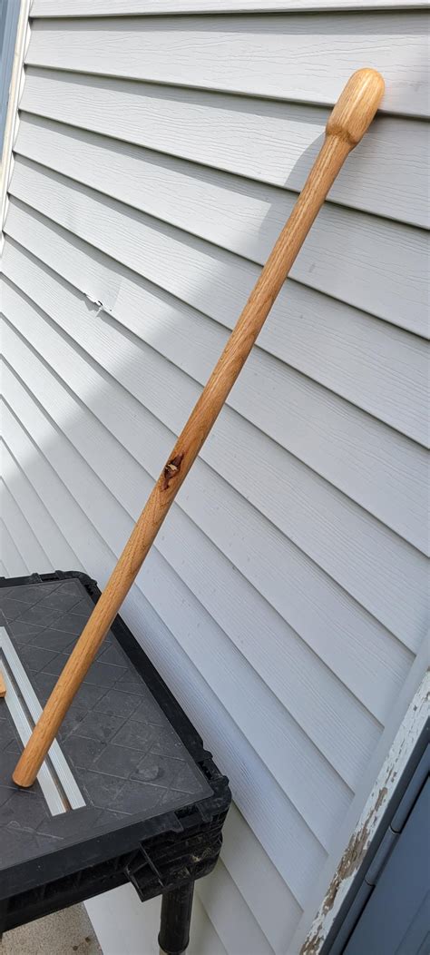 Red Oak Shillelagh Cane Whacking Stick Made From A 1 5x1 5x36 Turning Blank Using Only Hand