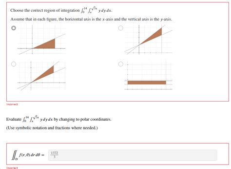 Solved Choose The Correct Region Of Integration