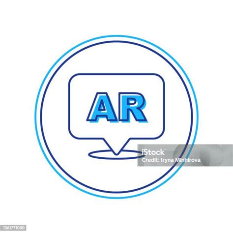 흰색 배경에 격리 된 윤곽 증강 현실 Ar 아이콘을 채웠습니다 가상 미래 웨어러블 장치 벡터 3차원 형태에 대한 스톡 벡터 아트