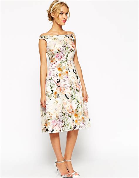 Lyst Asos Wedding Midi Floral Prom Dress