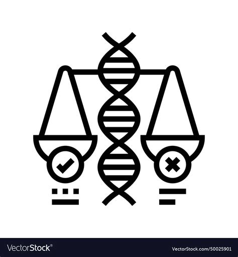 Ethical Genetics Cryptogenetics Line Icon Vector Image