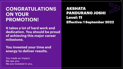 Akshata Joshi On Linkedin Accentureindia Promotion Thankyou