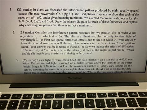 solved 2 25 marks consider the interference pattern