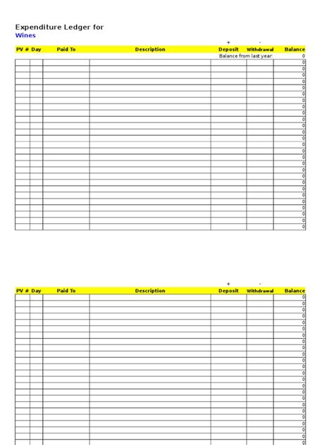 Ledger Template Debits And Credits Corporate Jargon