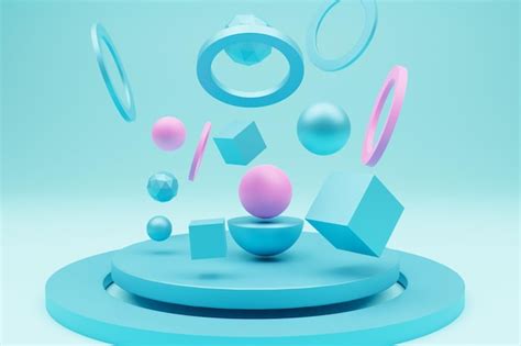 Premium Photo Geometric Shapes Elements In 3d Rendering
