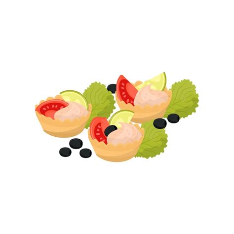 Premium Vector Canape With Tomato Cheese Cream And Lime Banquet Snack