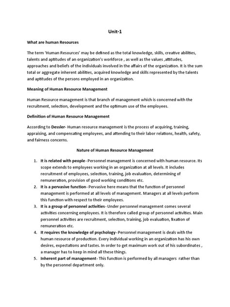 Hrm Notes Pdf Human Resource Management Human Resources