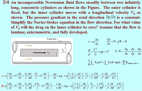 Solved 34 An Incompressible Newtonian Fluid Flows Steadily Between