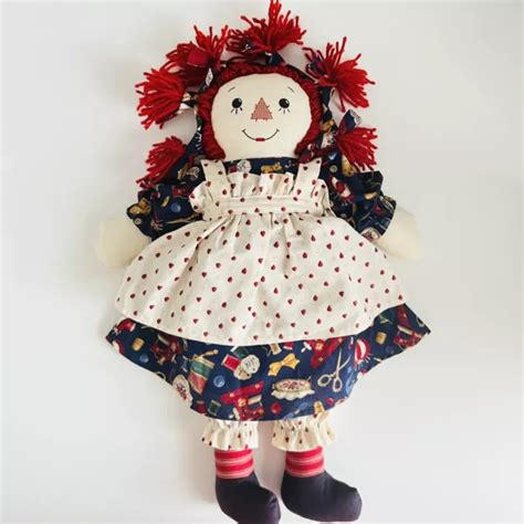 Handmade Raggedy Ann Doll Plush Soft Toy Vintage Replica Classic 1970