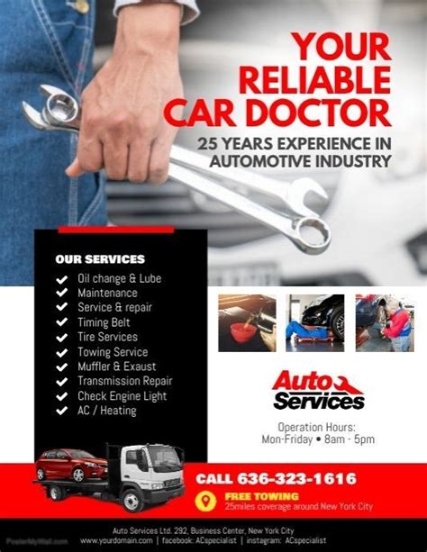 Modèle d Affiche de service de réparation automobile Les VUS de votre