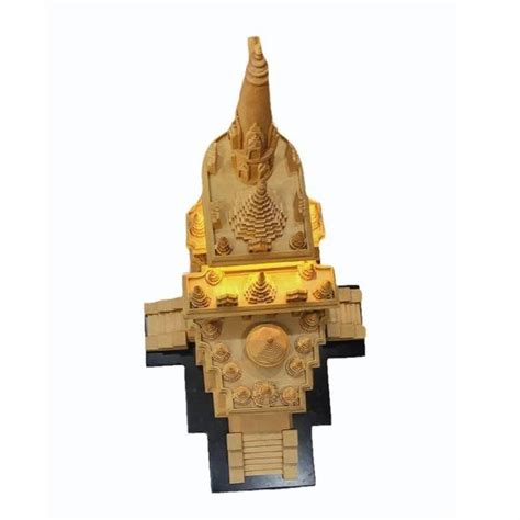 MDF Brown And Black Wooden Ayodhya Ram Mandir 3D Model For Home At