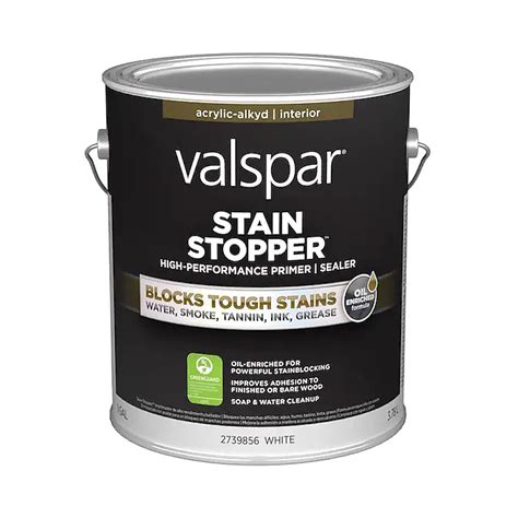 Valspar Stain Stopper Interior High Hiding Water Based Wall And Ceiling Primer 1 Gallon In