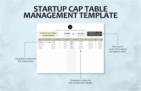 Startup Cap Table Management Template In Google Sheets Excel Download Template Net