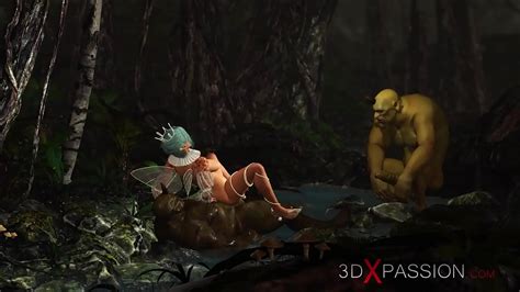 Threesome With A Beautiful Hot Fairy And Two Orcs In The Night Forest Xnxx Com