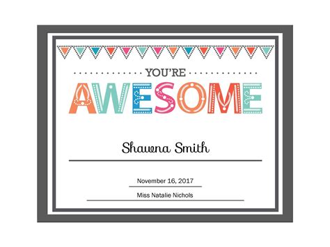 Classroom Certificate Templates Printable