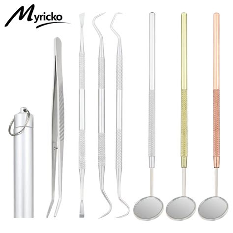 Kit De Soins Dentaires En Acier Inoxydable Miroir Dentaire Ensemble D