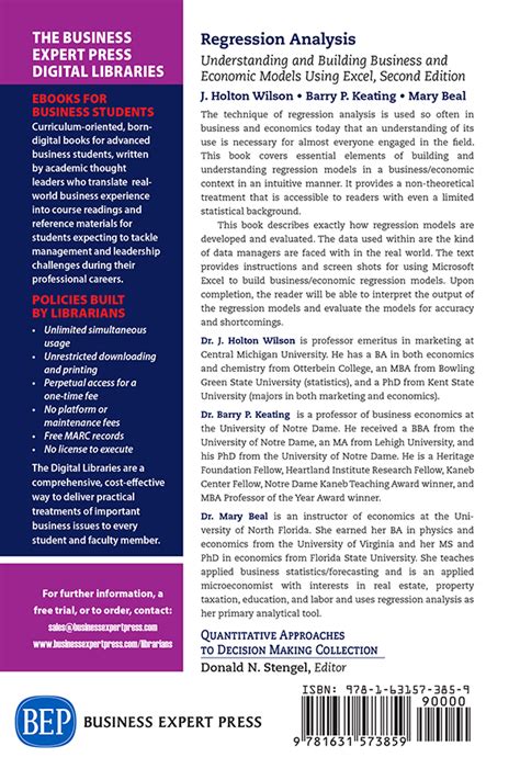 Backcover Regression Analysis Book