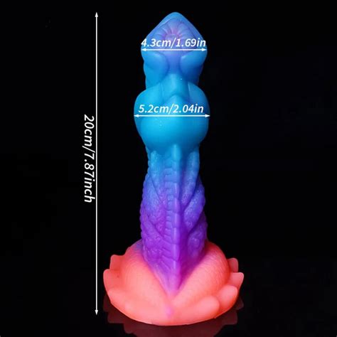 Luminous Blue Dragon Dildo Soft Silicone Sex Toy