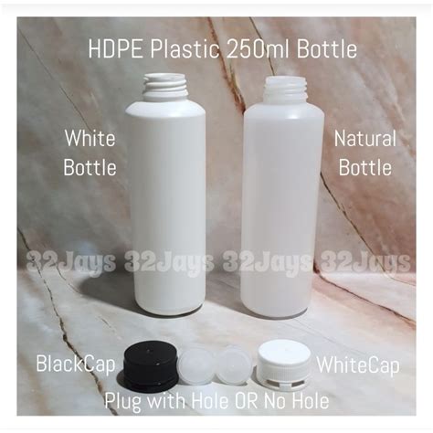 Hdpe 250ml Round Bottle With Screw Cap Plug Tamperproof Empty Plastic