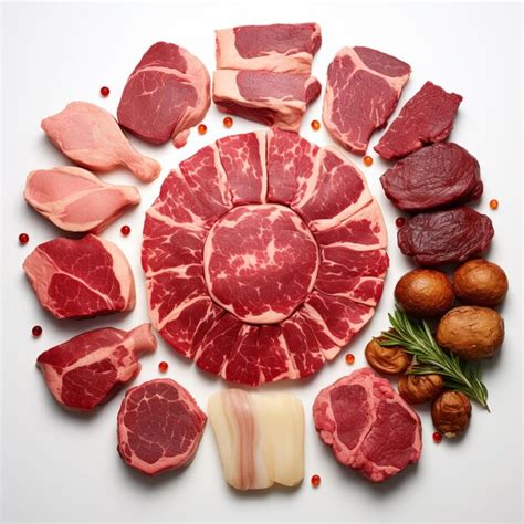 Premium AI Image A Close Up Of A Plate Of Meat With Different Types Of Meat Generative Ai