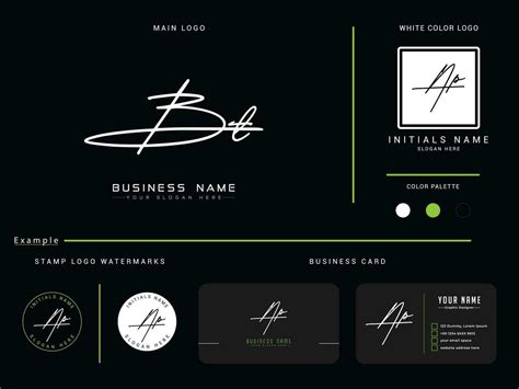 Floral Bt Signature Letter Logo Initial Bt Logo Icon And Branding For