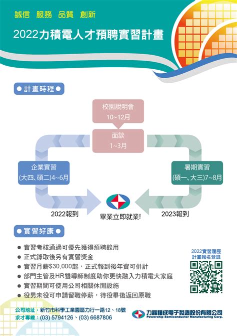 【力積電徵才】2022年力積電人才預聘實習計劃開跑囉~歡迎同學踴躍投遞履歷