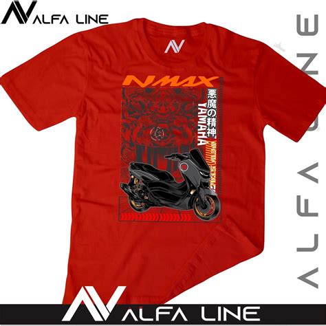 Jual Baju Kaos Distro Pria Wanita Kaos Motor YAMAHA NMAX Demon Racing Terbaru Keren Cutton