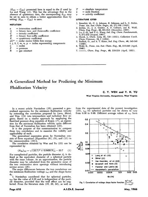 A Generalized Method For Predicting The Minimum Fluidization Velocity
