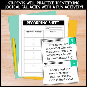 Teaching Logical Fallacies Activities Logical Fallacy Terms Posters