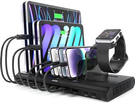 Amazon Unitek 2023秋 Usb Pd充電ステーション 10ポート Qc3 0 2 Pd18w 2 卓上充電スタンド 96w Pse認証済 10台同時充電 1 5a 2 4a