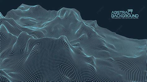 3d Technology Vector Illustration Of An Abstract Cyber Landscape With A