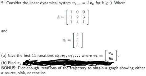 SOLVED Consider The Linear Dynamical System Uk A Uk For K Where U And U Are Given