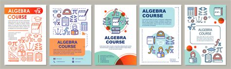 Algebra Course Math Lessons Brochure Template Layout Flyer Booklet
