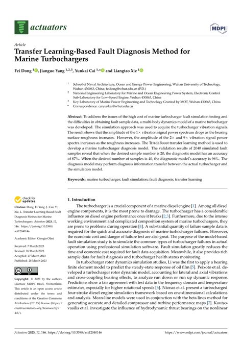 Pdf Transfer Learning Based Fault Diagnosis Method For Marine