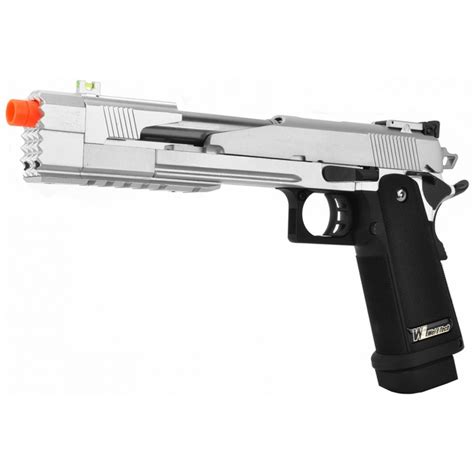 We Airsoft 7 Dragon Full Metal Hi Capa Gas Blowback Pistol Silver