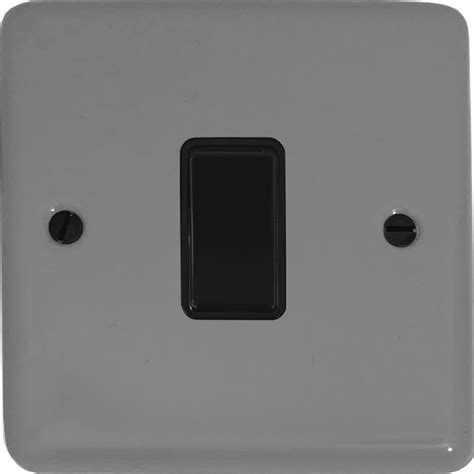 Contour Light Grey Intermediate Light Switch 1 Gangblack Plastic Switch