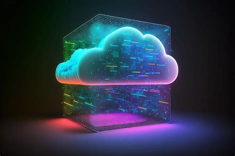 premium ai image cloud computing data base technology concept with
