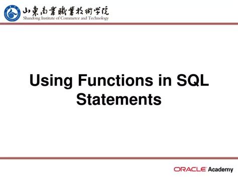 PPT Using Functions In SQL Statements PowerPoint Presentation Free Download ID