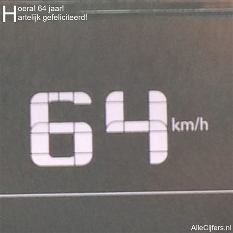 Hoera 64 Jaar Felicitatie Afbeelding Allecijfers Nl