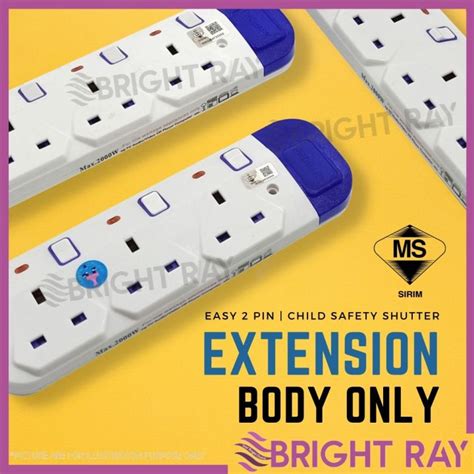 Sirim Socket Body Only 3 4 5 Way Trailing Extension Socket Extension